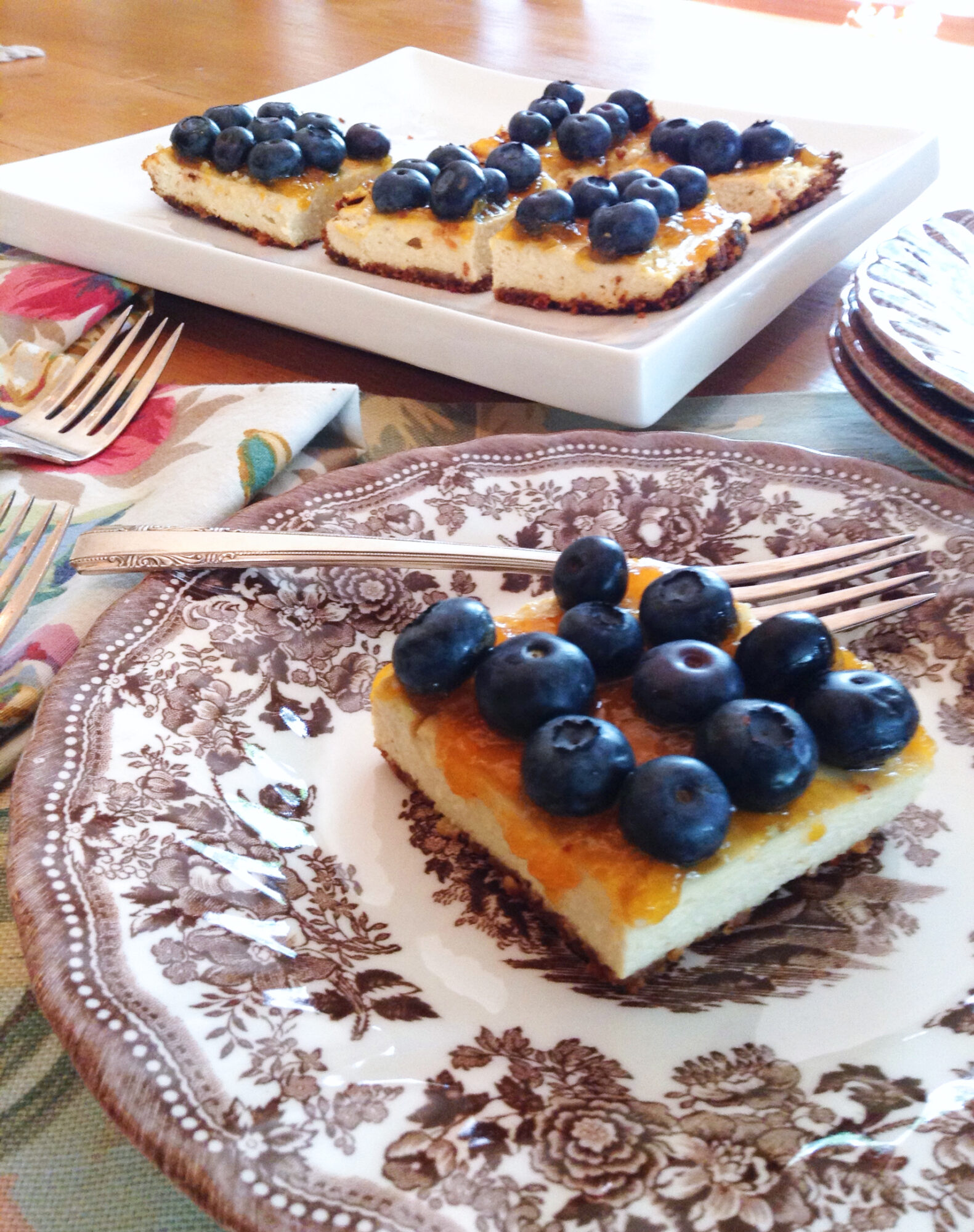 Blueberry Cheeze-Cake Squares - Jazzy Vegetarian - Vegan and Delicious!