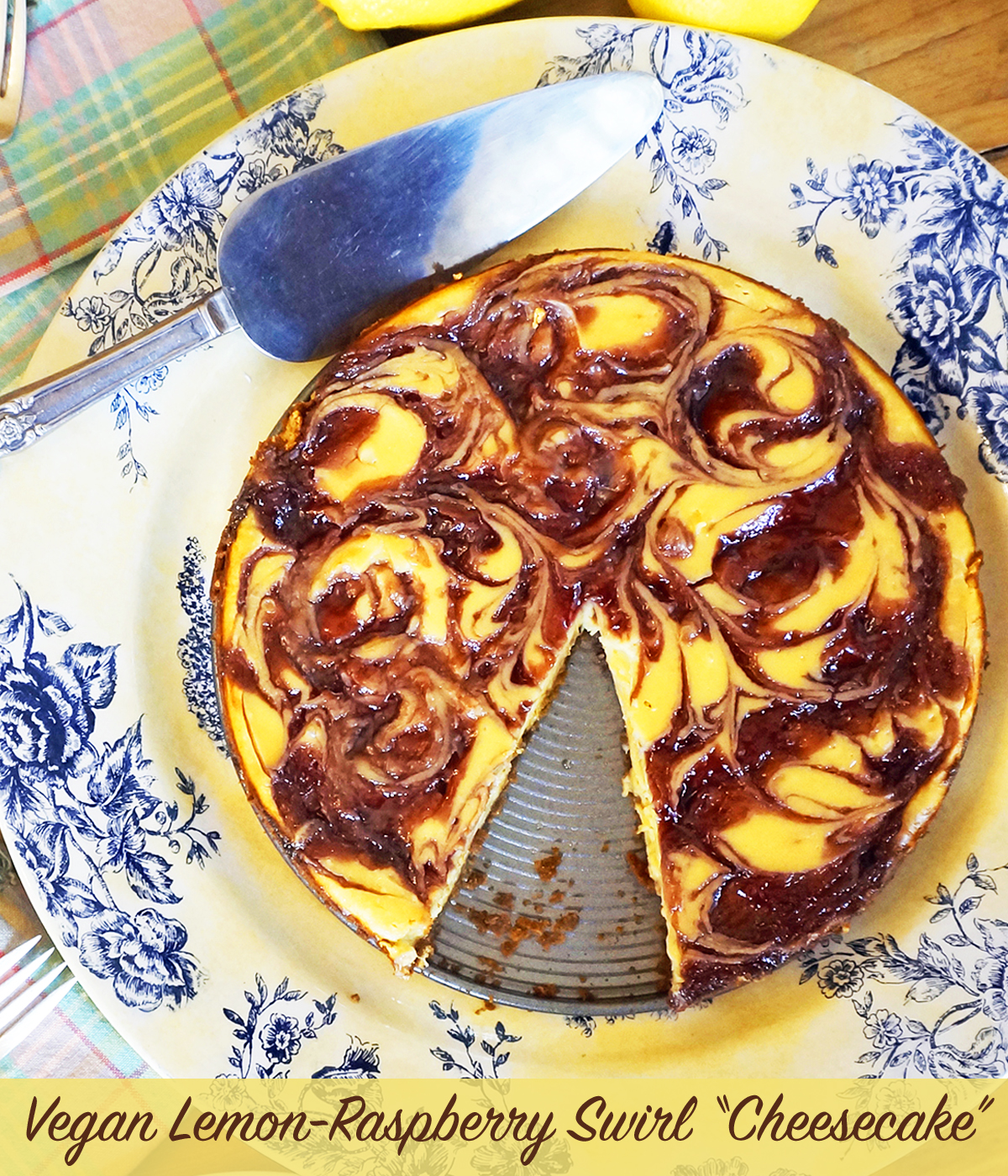 Vegan Lemon-Raspberry Swirl "Cheesecake" - Jazzy Vegetarian - Vegan and ...