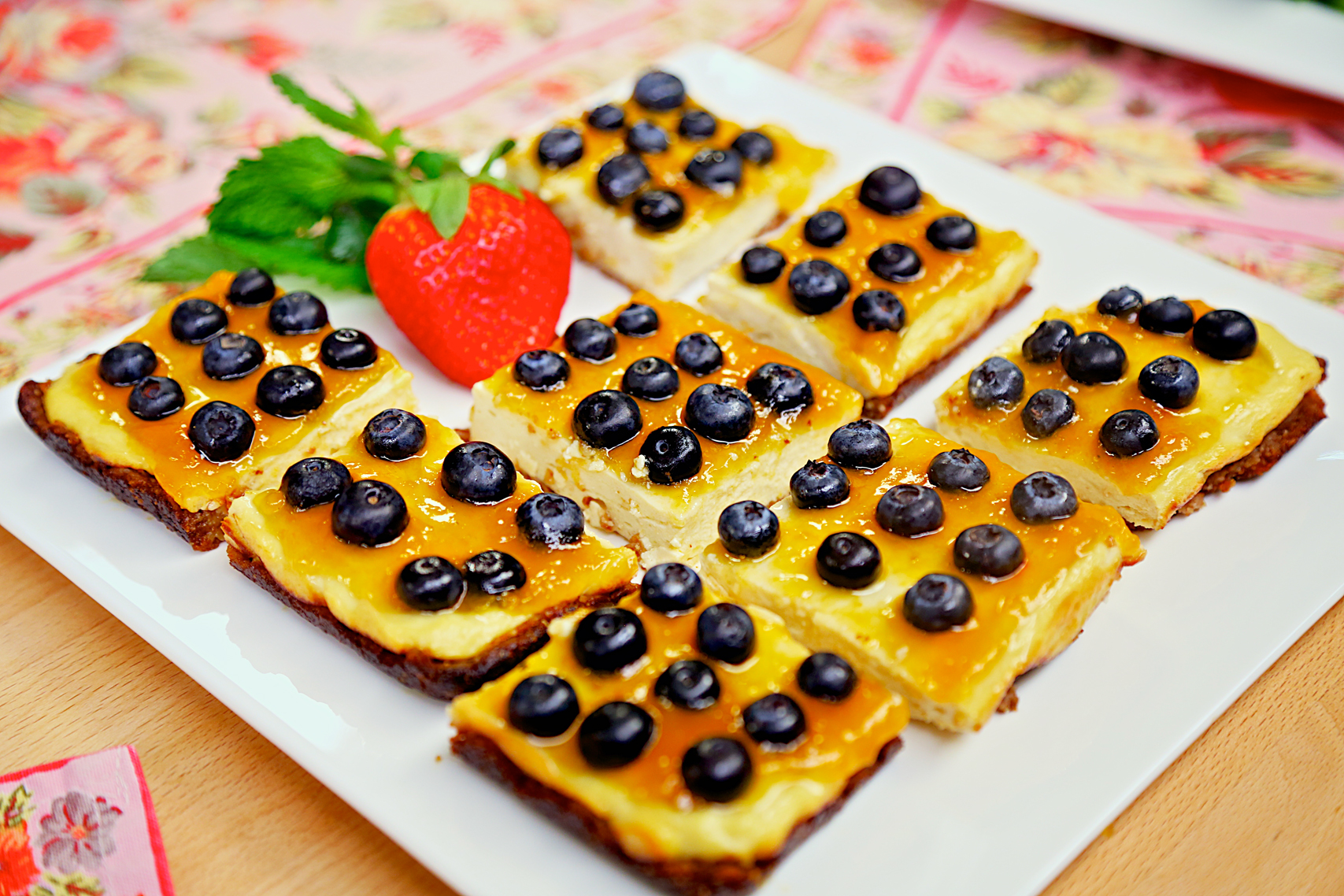 Blueberry Cheeze-Cake Squares - Jazzy Vegetarian - Vegan and Delicious!