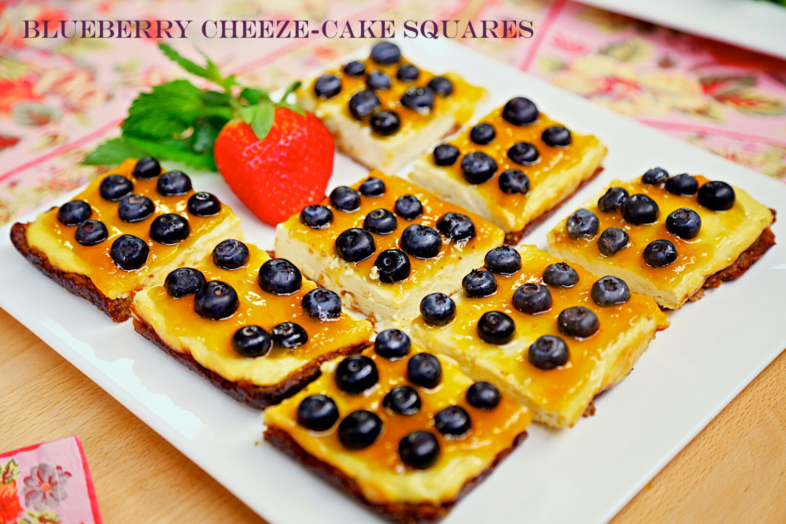 Blueberry Cheeze-Cake Squares - Jazzy Vegetarian - Vegan and Delicious!