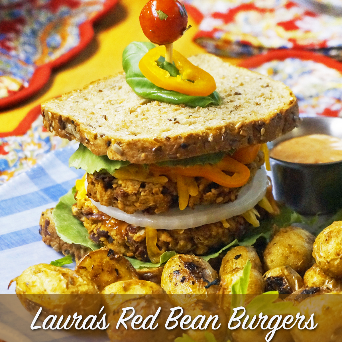Laura's Red Bean Burgers - Jazzy Vegetarian - Vegan and Delicious!