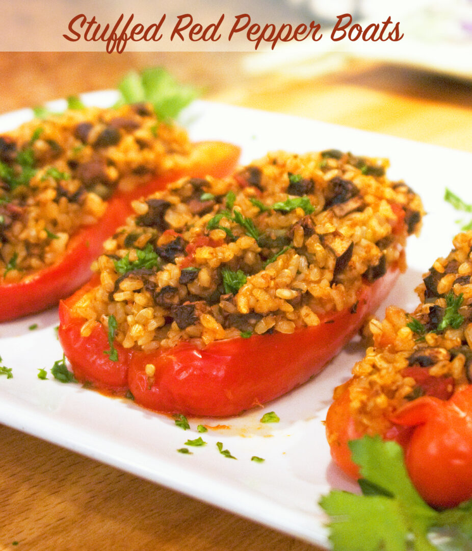 Stuffed Red Pepper Boats - Jazzy Vegetarian - Vegan and Delicious!