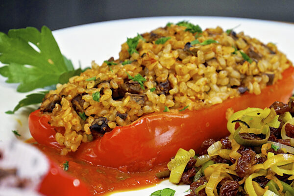Stuffed Red Pepper Boats - Jazzy Vegetarian - Vegan and Delicious!