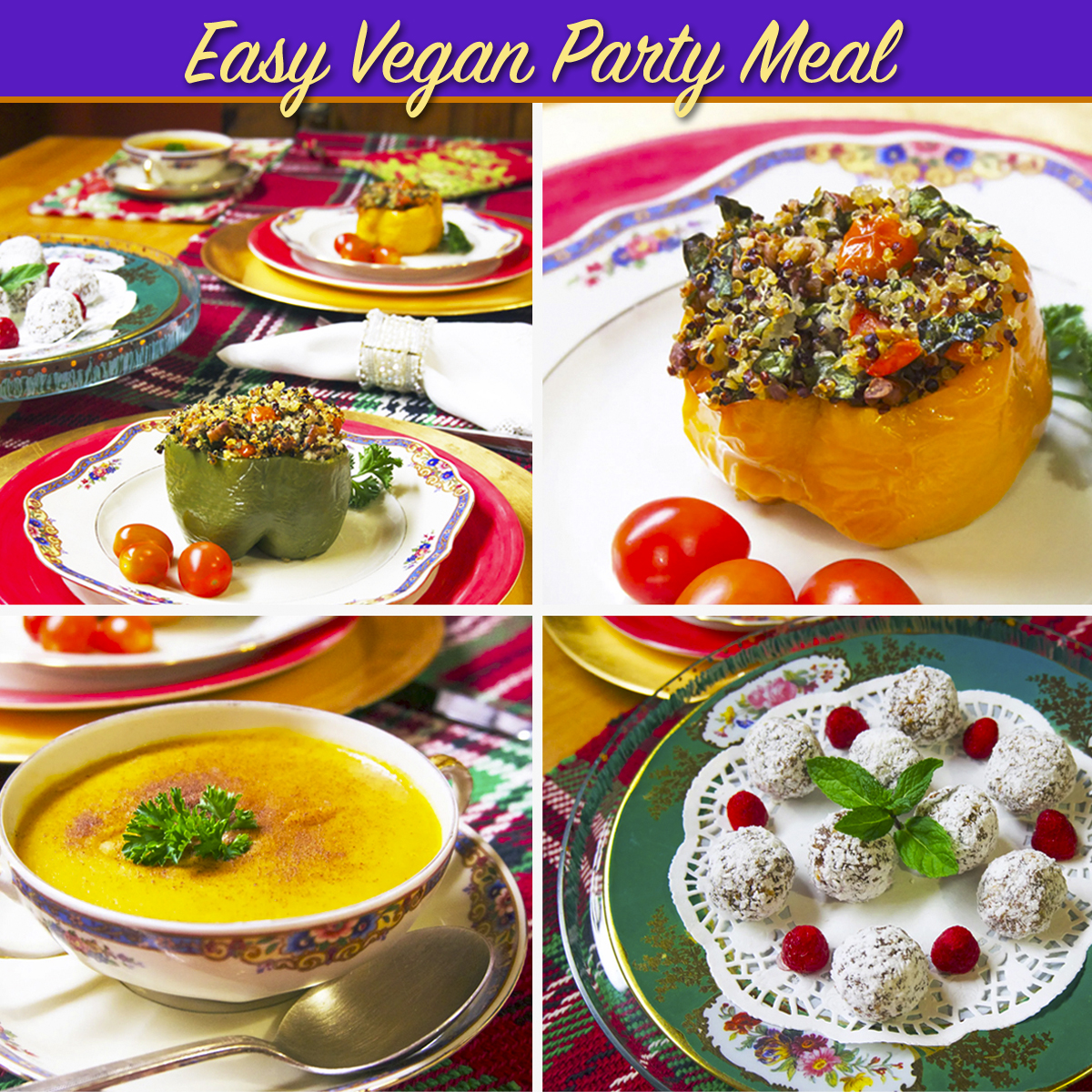 Festive Vegan Stuffed Peppers - Jazzy Vegetarian - Vegan and Delicious!