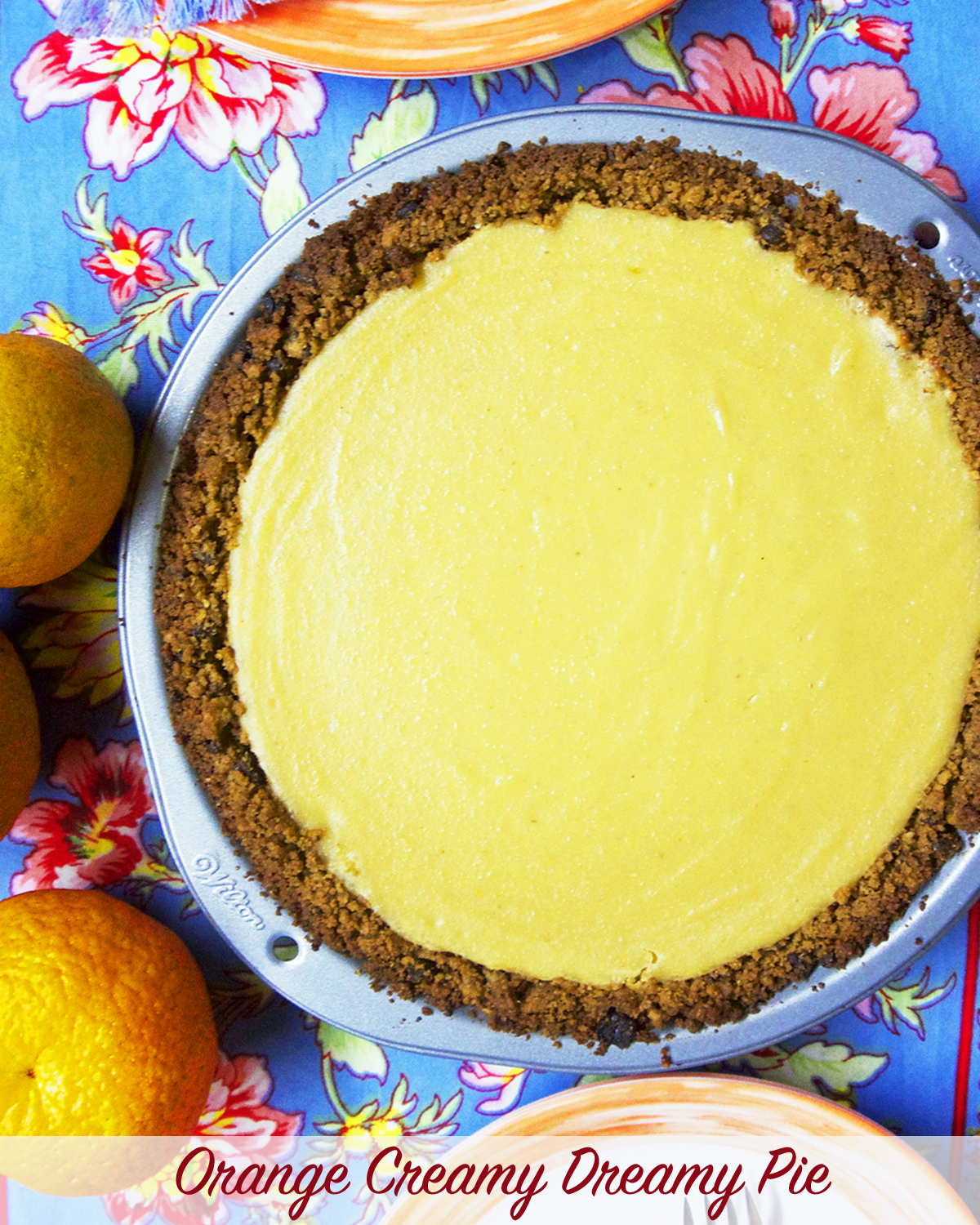 Orange Creamy, Dreamy Pie with Chocolate Chip Cookie Crumb Crust ...