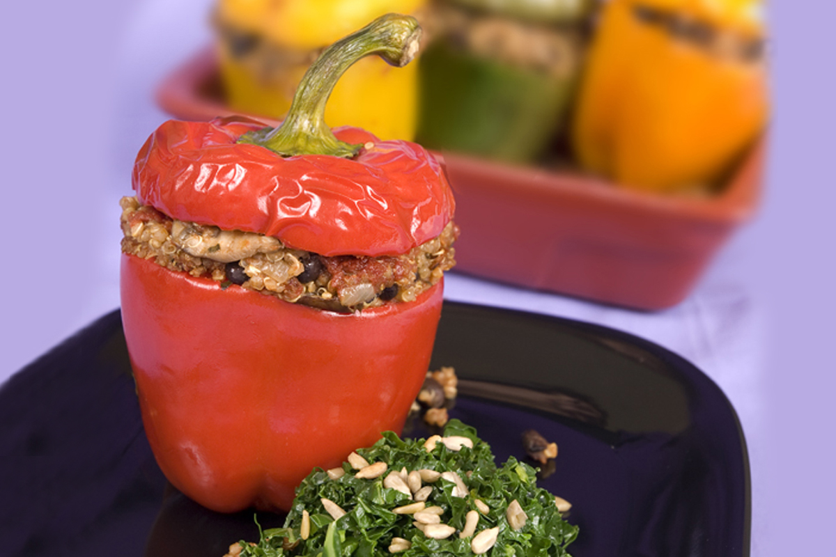 Fancy Stuffed Peppers with Quinoa and Black Beans - Jazzy Vegetarian ...